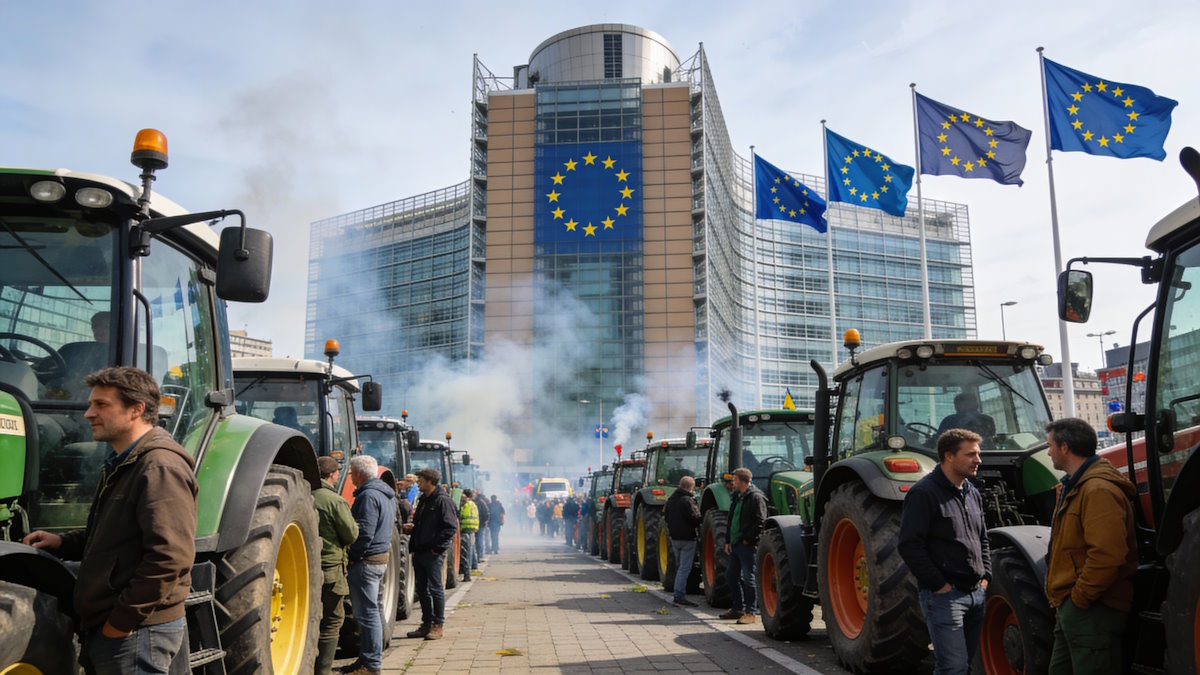 Zusammenstöße und Brände: Bauernproteste legen Brüssel lahm ...